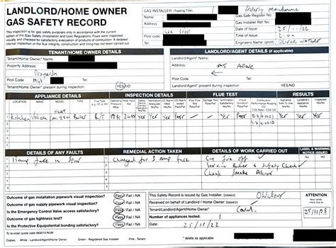 Gas Safety Certificate Land Tax Advice