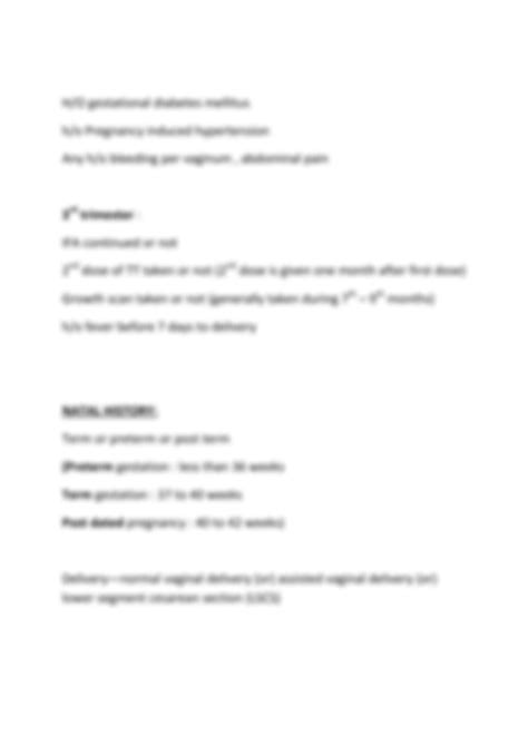 Solution Neonatal Case Sheet Pediatrics Studypool