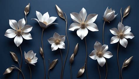 Free Silver Floral Elegance Image Silver Metallic Flowers