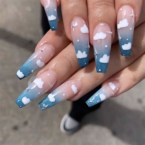 Sky Blue Square Nails At Roderick Tipton Blog