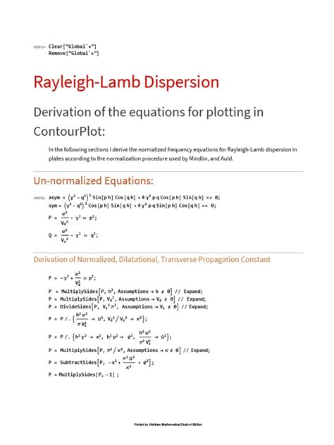Rayleigh Lamb Pdf Rev2 Pdf Matrix Mathematics Analysis