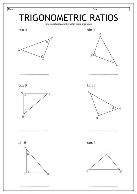 10 Trigonometry Sin Cos Tan Worksheets Free Pdf At