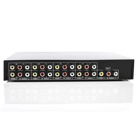 8 ports 1output composite 3 rca video audio av switch switcher box