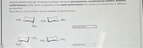 solved indicate whether the pair of structures shown