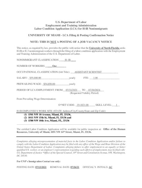 Fillable Online Labor Condition Application Lca Fax Email Print Pdffiller