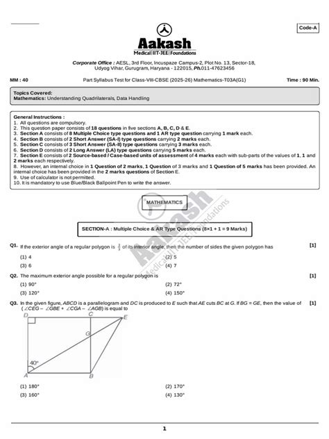 Pst 3a Cbse G 1 Maths C 08 Pdf Chess Openings Chess