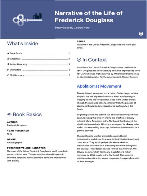 Timeline And Character Map Frederick Douglass Pdf