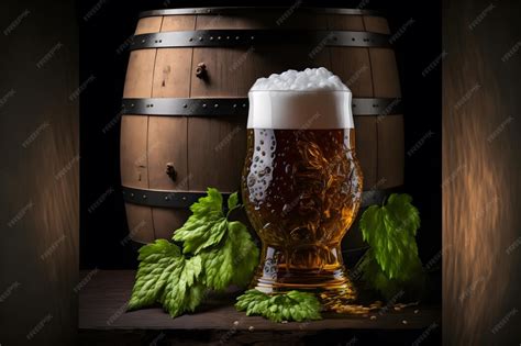 Belle Bière Avec De La Mousse Dans Un Verre à Bière Classique Dans Un