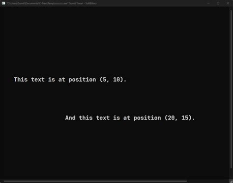 Use The Gotoxy Function Conioh Old School C Coding Dots