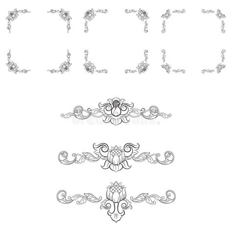 Classici Cornici Di Ornamenti Vettoriali Disegnati A Mano Illustrazione