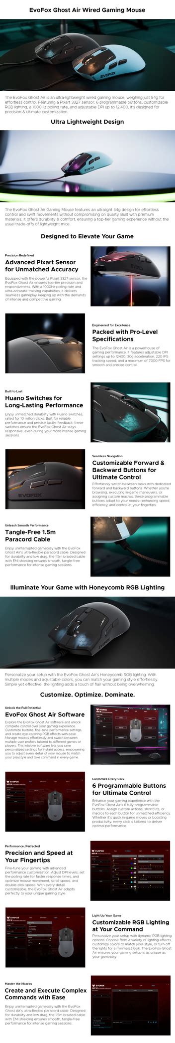 Evofox Ghost Air Wired Gaming Mouse Amkette