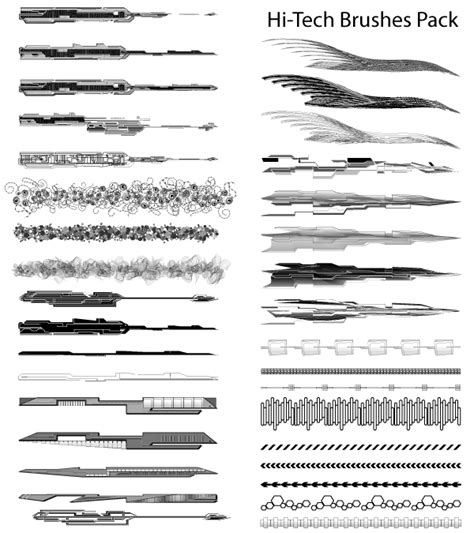 Hi Tech Illustrator Brushes Pack Download Free Vector Art Free Vectors