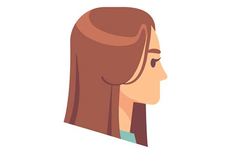 Female Head Side View Young Woman Profi Graphic By Yummybuum