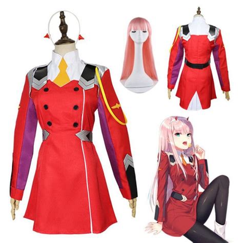Darling 02 Zero Two ชุดเครื่องแต่งกายคอสเพลย์ อะนิเมะ สำหรับผู้หญิง Th