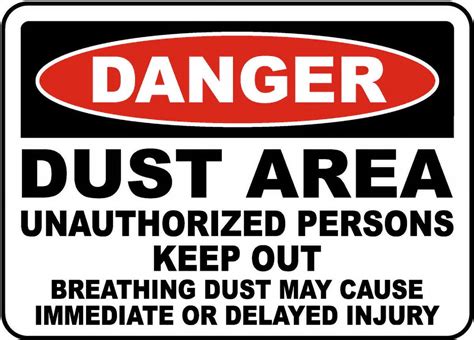 Vinyl Stickers Danger Dust Area Keep Out Sign Safety And Warning