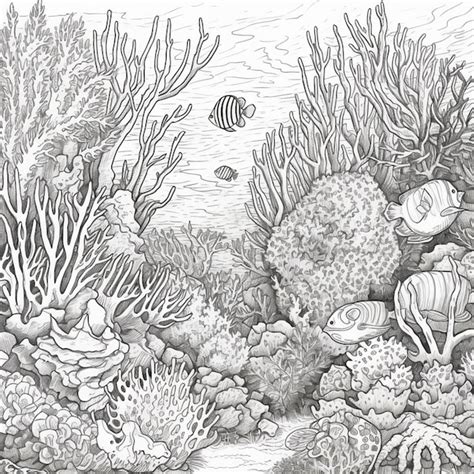 Coral Reef Pencil Drawing