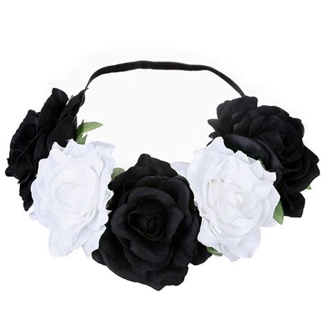 Black And White Flower Headband At Gerald Jimenez Blog