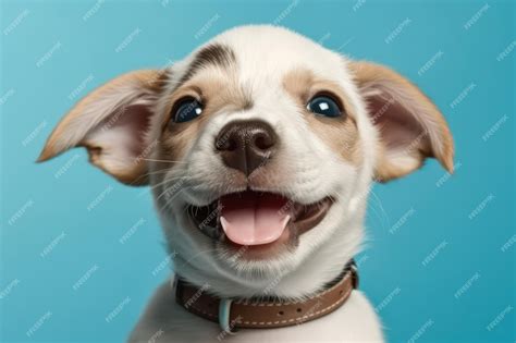 Hambre Gracioso Perrito Lamiendo Su Nariz Con La Lengua Afuera Y