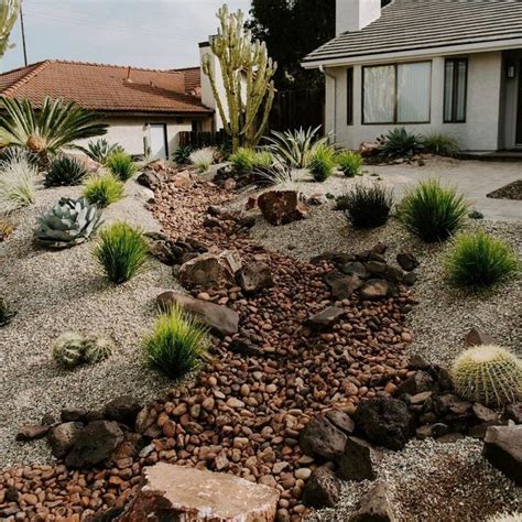 Wooded Landscaping Ideas Dry Creek Dry Creek Bed Installation
