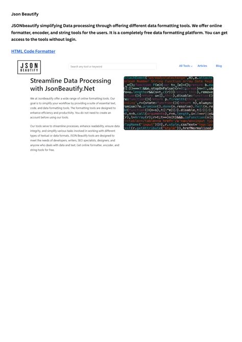 Ppt Json Beautify Powerpoint Presentation Free Download Id12799034