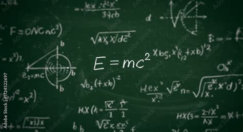Blackboard Filled With Physics Equations Including E Mc² Schrödingers