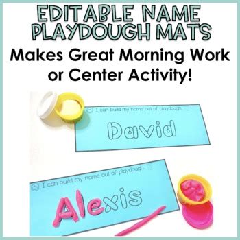 Editable Name Playdough Mats Back To School Activity First Days Of