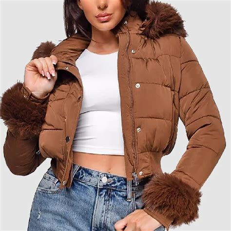 Dope Thief Liz Caribel Sierra Brown Fur Quilted Jacket