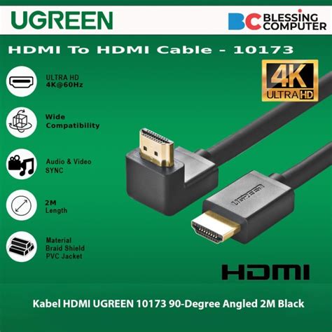 Ugreen Kable Hdmi To Hdmi 90 Degree Angled 2m 4k Ultrahd 10173 Bzt