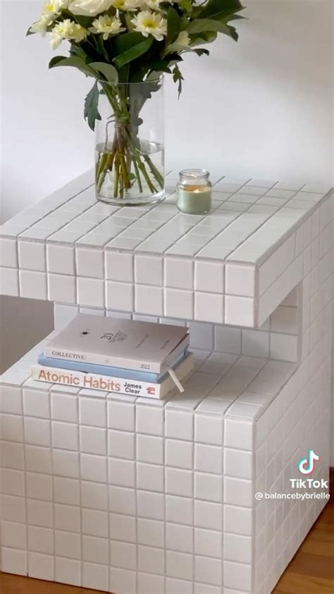 Cube Tile Table For Modern Tiny House Decor