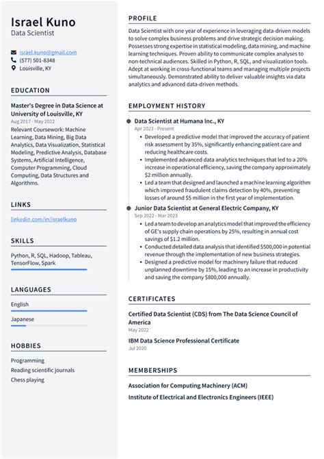 Linkedin Data Scientist Resume Examples Resumecat