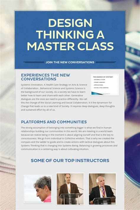 Design Thinking A Master Class Design Thinking Master Class Systems