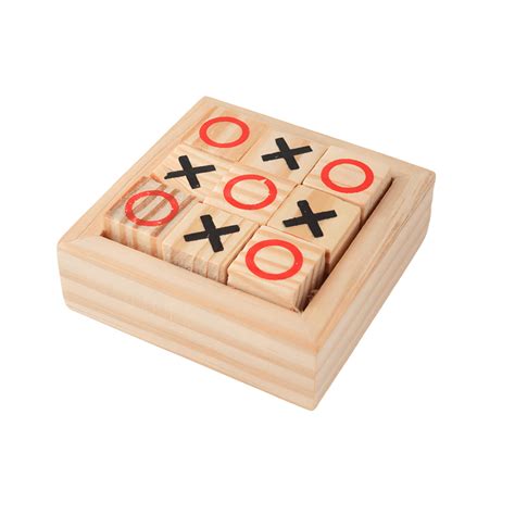 Mini Wooden Xox Tic Tac Toe Zero Cross Game Board Brain Game Board For