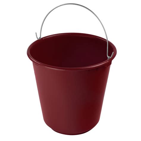 Ybm Home Plastic Pail With Handle 115 Quart 28 Gallon Bucket Red