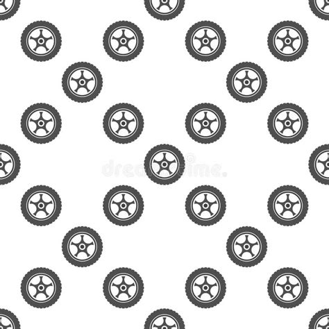 Luxury Wheel Vector Seamless Pattern Car Tire And Rim Vector Element