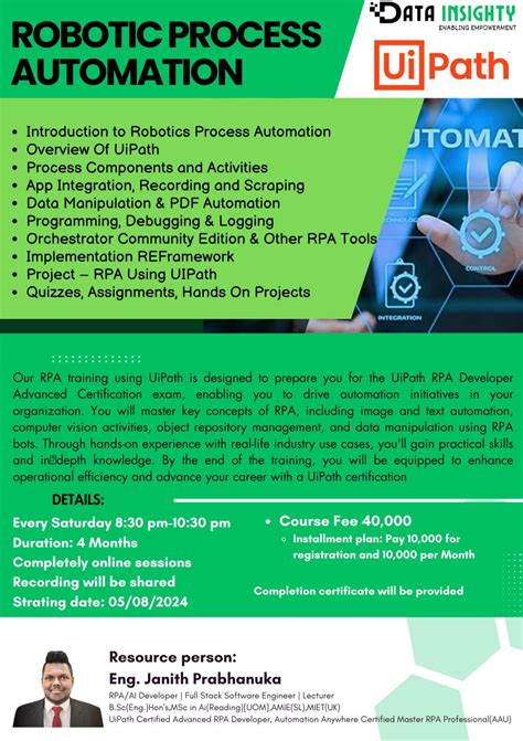 Dr Amirthanathan Prashanthan On Linkedin We Are Starting Certificate In Robotic Process