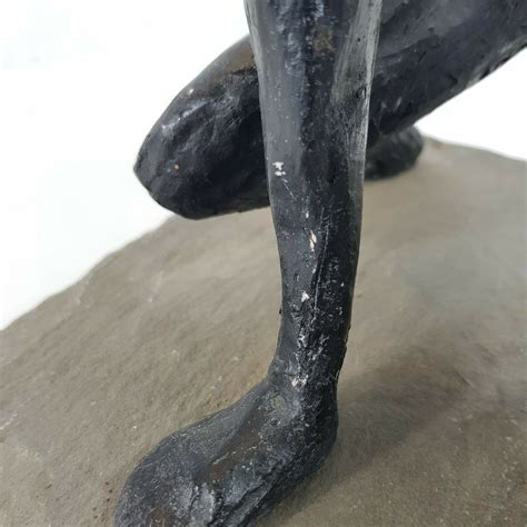 Gerd Lovold Ceramic Figure Of A Crouching Man Looking Up Dated 1998