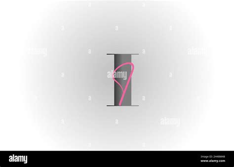 Grey Pink I Alphabet Letter Logo Icon Creative Design For Business And