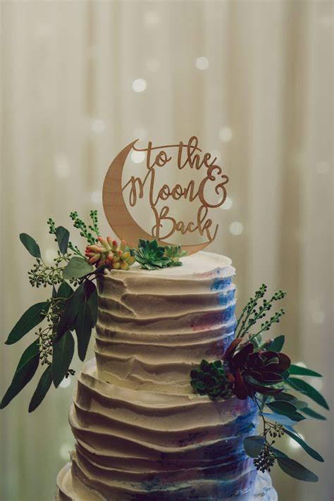 To The Moon And Back Wedding Cake Topper