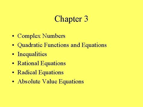 Chapter 3 Complex Numbers Quadratic Functions And Equations