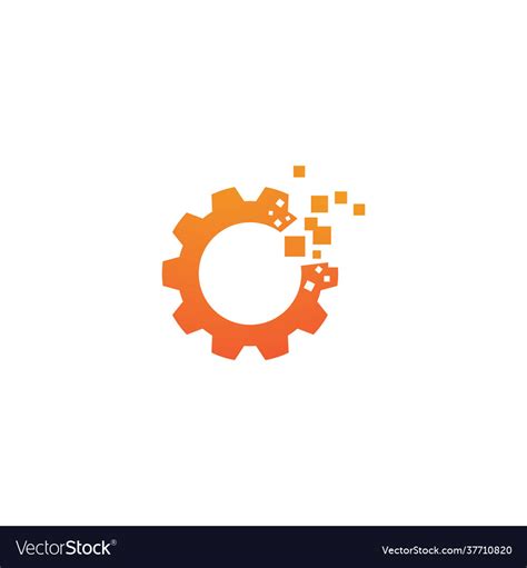 Pixel Gear Royalty Free Vector Image Vectorstock