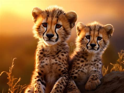 Cheetah Cubs Stock Illustration Illustration Of Beautiful 293695149