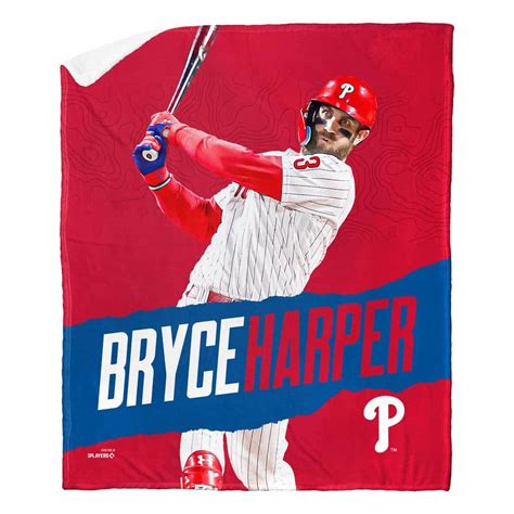 The Northwest Group Mlb Phillies 23 Bryce Harper Silk Touch Sherpa Multicolor Throw