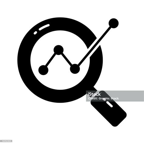 Growth Chart Under Magnifier Depicting Vector Design Of Business