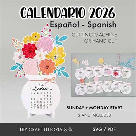 Calendarios 2026 Espanol Etsy