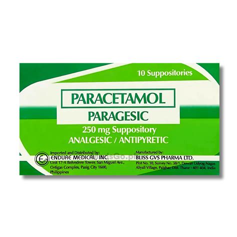 Paragesic Paracetamol 250mg Rectal Suppository 10s Price In The