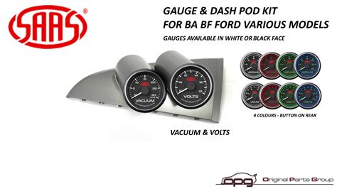 Genuine Saas Gauge Dash Pod And Volts And Vacuum Gauges For Ba Bf Falcon