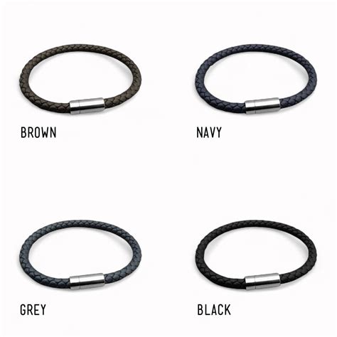 Mens Personalised Love Heart Thick Leather Bracelet By Parker And Co