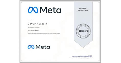 🚀 Completed The Advanced React Course On Coursera Gayur Hussain