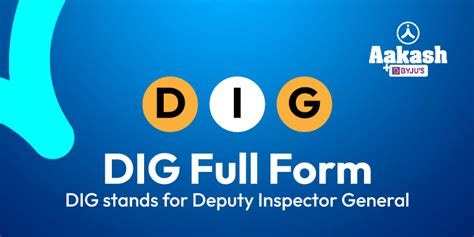 Dig Full Form Dig Stands For Deputy Inspector General