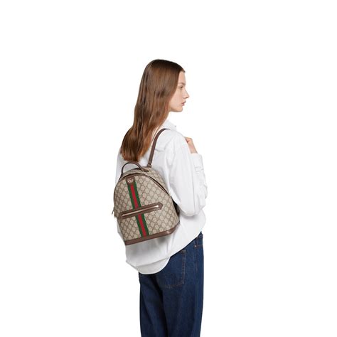 Ophidia Small Backpack In Beige And Brown Gg Fabric Gucci® No